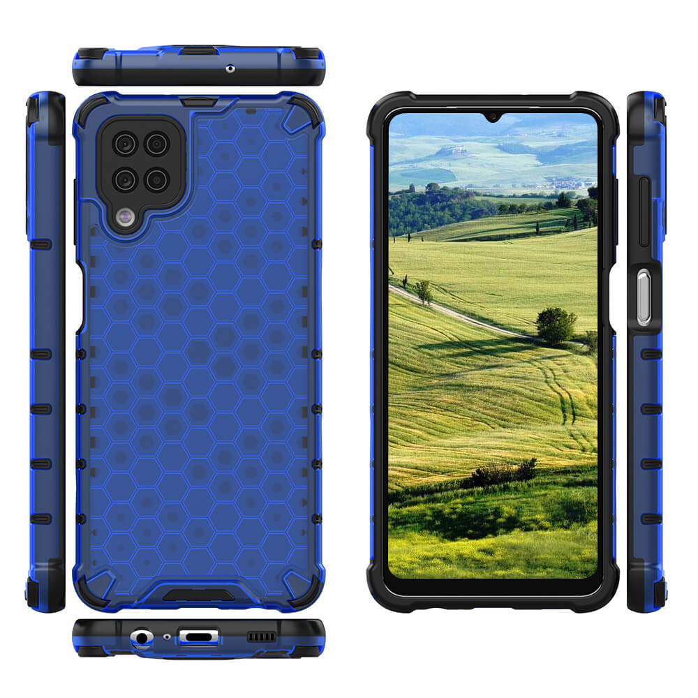 SDTEK Active Case for Samsung Galaxy A12 Hybrid Cover Blue