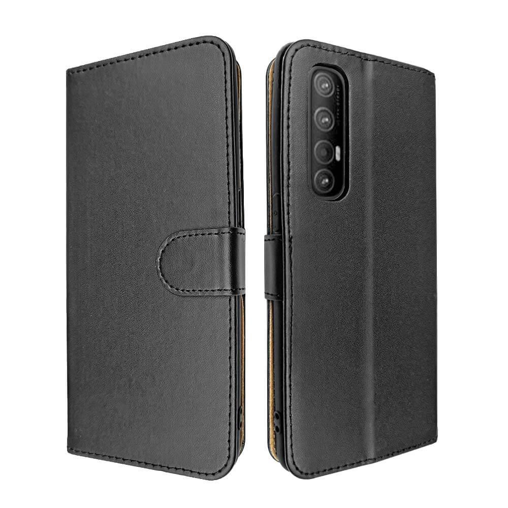 SDTEK Leather Wallet Flip Cover Case for Oppo Find X2 Neo Black