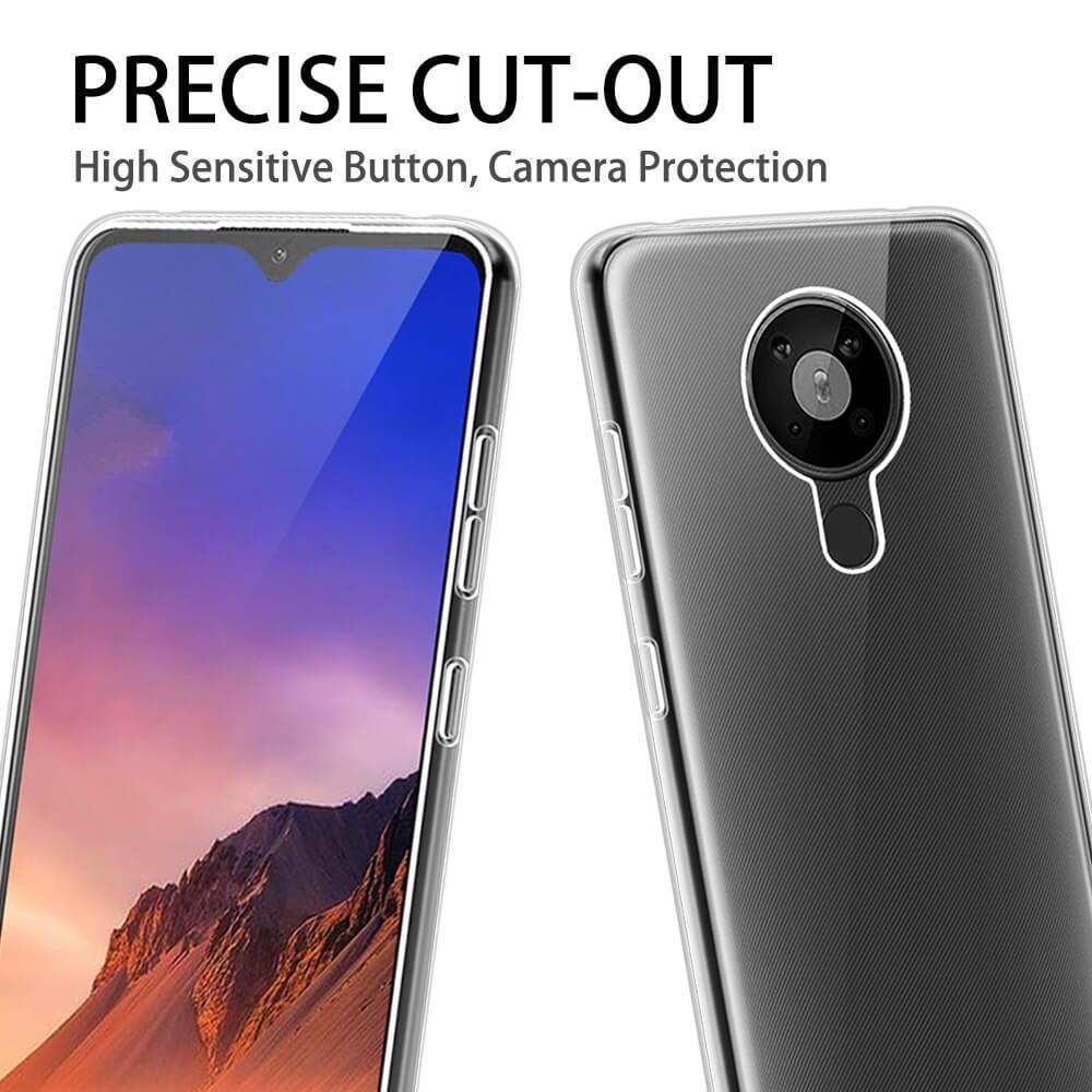 SDTEK Coque pour Nokia 5.3 + Protection écran Complet Verre Cover