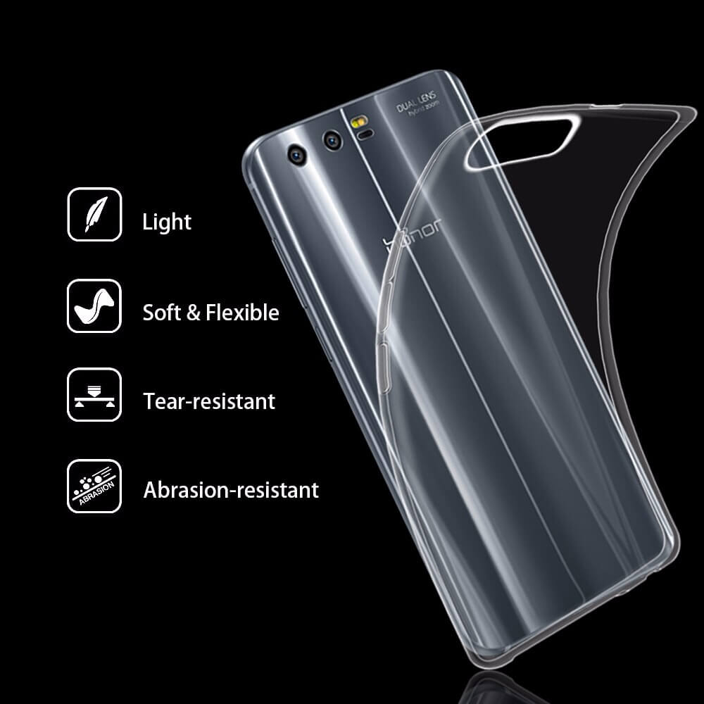 SDTEK Gel Case for Huawei Honor 9 Soft Silicone Transparent Clear