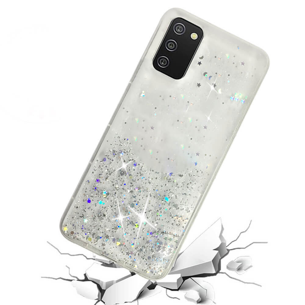 SDTEK Glitter Clear Case for Samsung Galaxy A02s, Silicone Cover