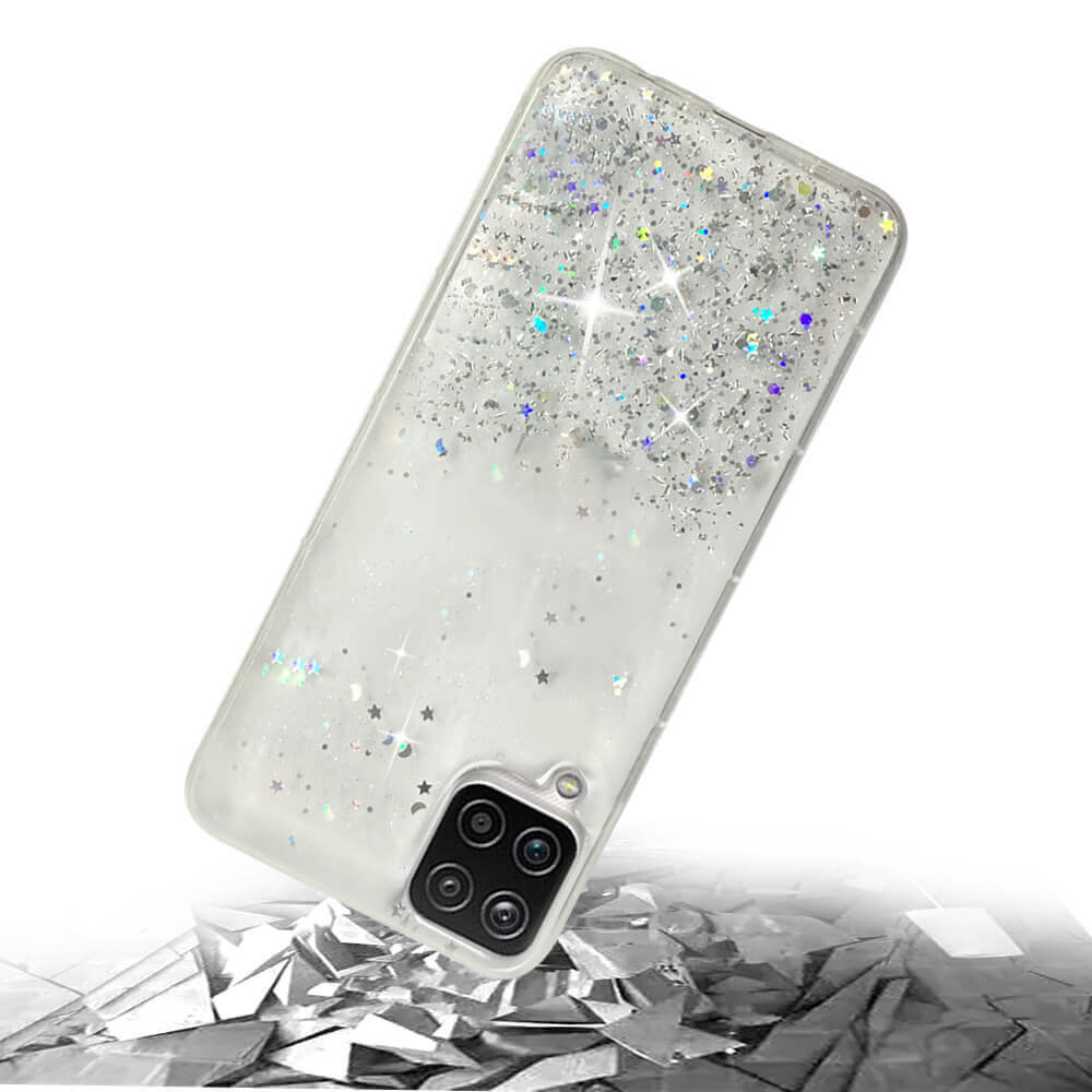 SDTEK Glitter Clear Case for Samsung Galaxy A12, Silicone Cover