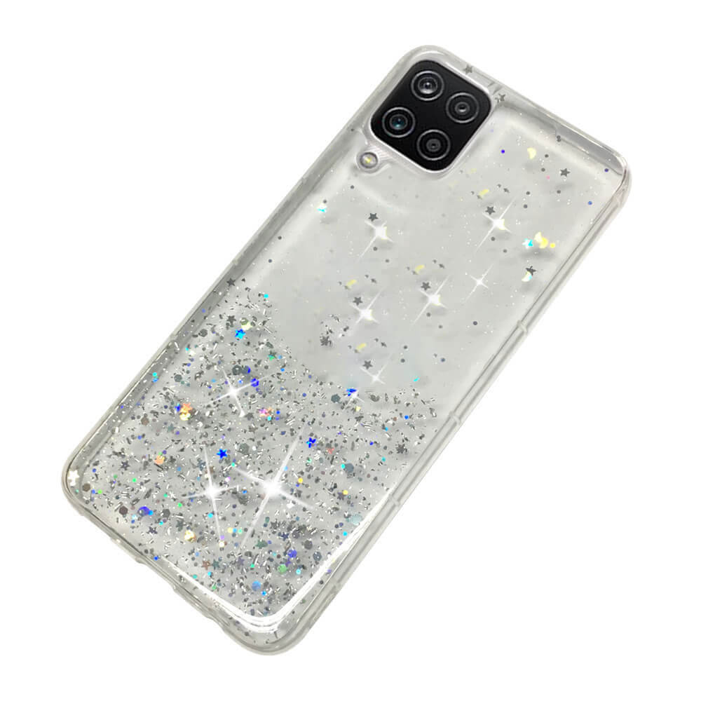 SDTEK Glitter Clear Case for Samsung Galaxy A12, Silicone Cover
