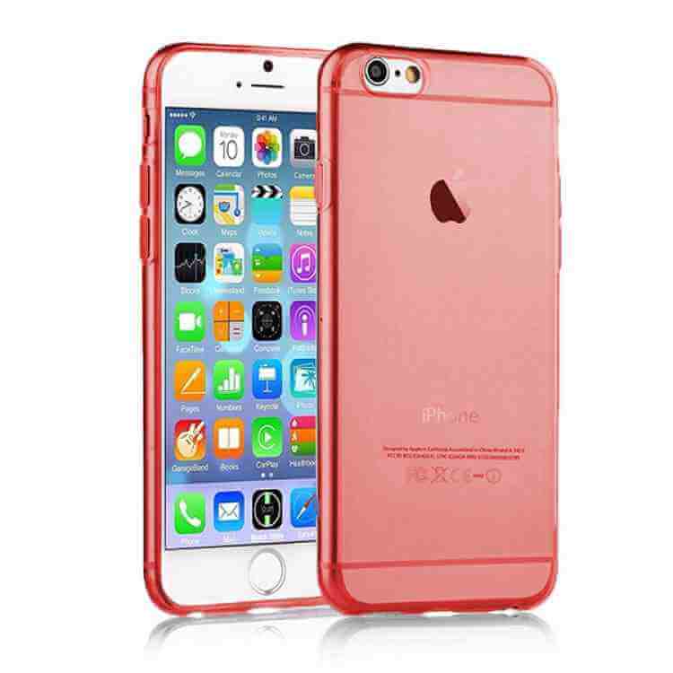 SDTEK Gel Case for Red iPhone 6 Case Thin Transparent Soft Gel TPU ...