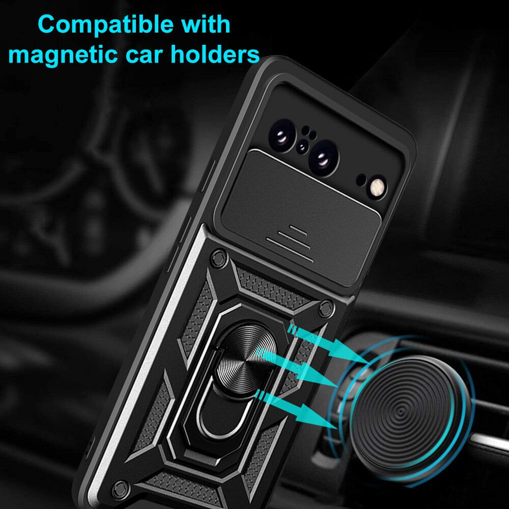 SDTEK Case for Google Pixel 8 Camera Lens Cover Stand