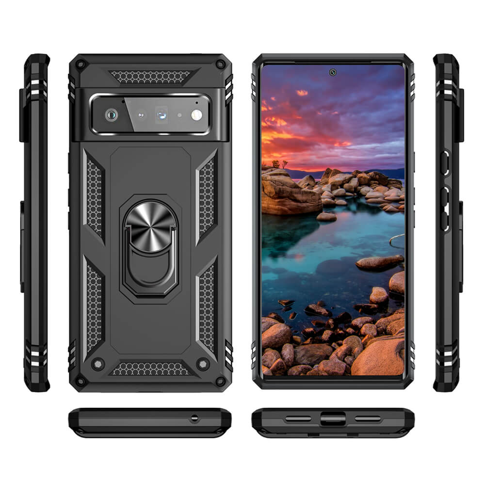 SDTEK Case for Google Pixel 6 Pro Phone Cover with Magnetic Ring Holder ...