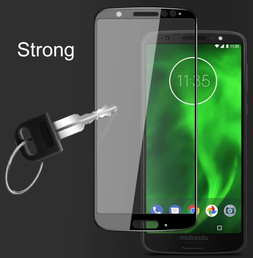 SDTEK Full Glass Screen Protector for Motorola Moto G6 Black